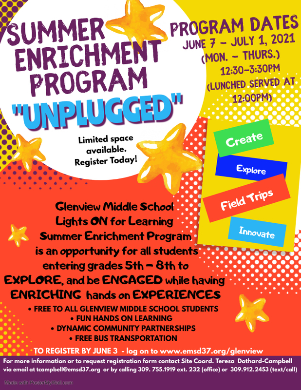 Lights ON for Learning Summer Enrichment Program | Glenview Middle School